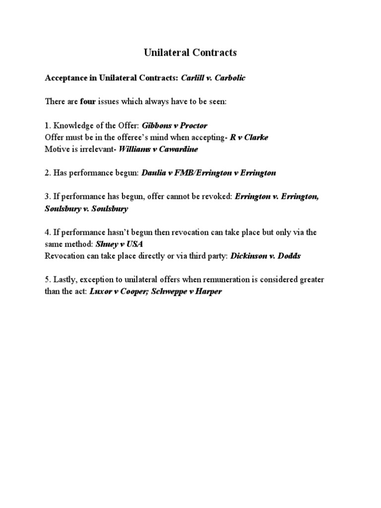 Unilateral Offer | PDF | Politics | Law