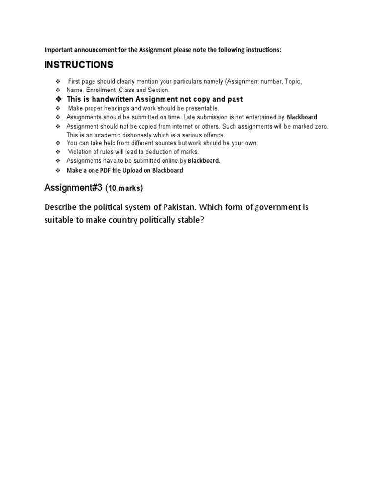 Pak Studies Assignment - 3 | PDF | Career & Growth