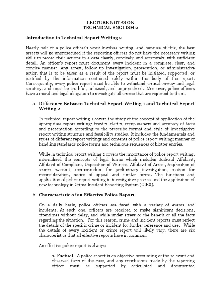 Lecture Notes On Technical English 2 | PDF | Affidavit | Pleading