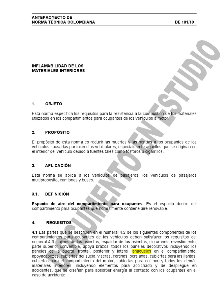 Norma FMVSS 302 - 2008 | PDF | Gases | Science