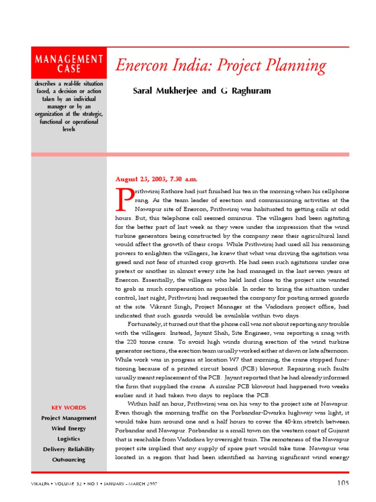 Enercon India Project Planning | PDF | Wind Power | Monsoon