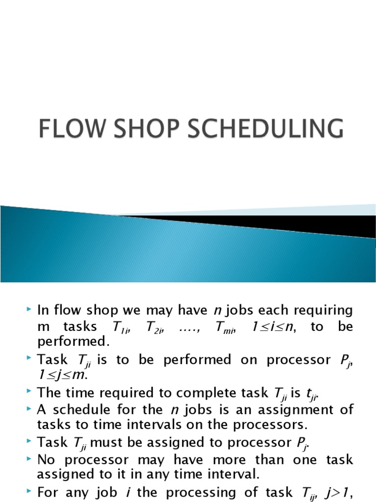 Optimal Flow Shop Scheduling Methods | PDF