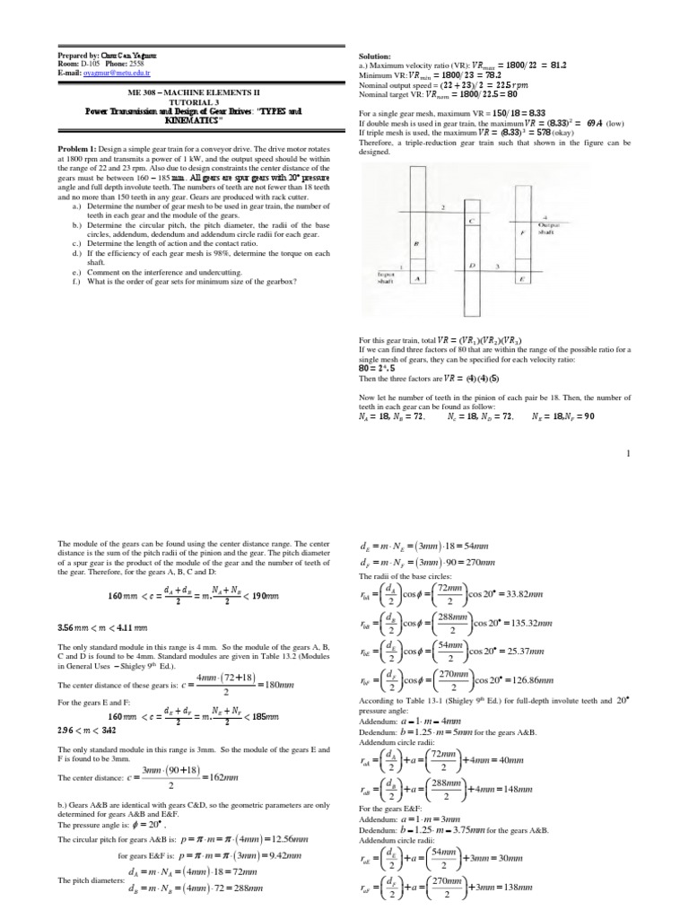 3 - Power Transmission and Design of Gear Drives | PDF | Gear ...