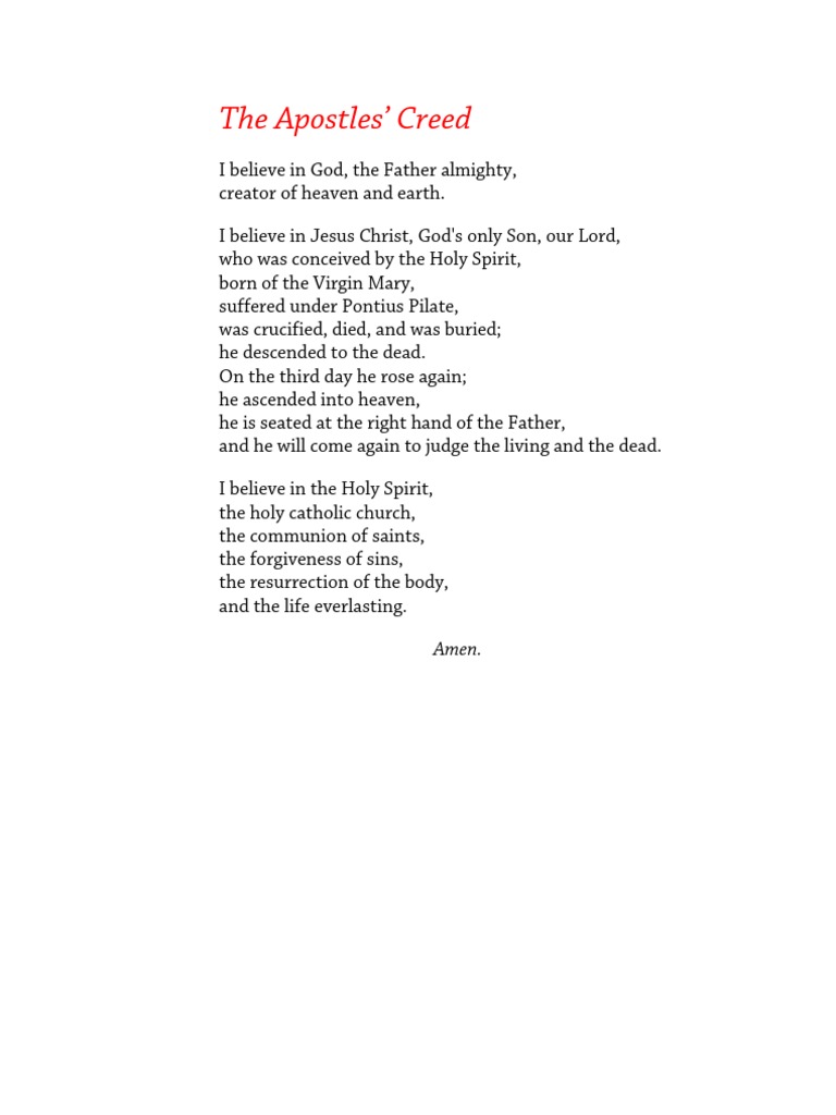 The Apostles Creed | PDF