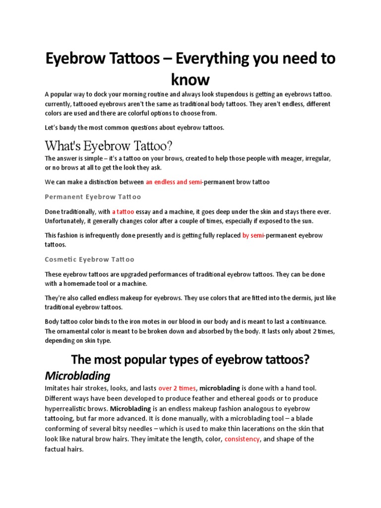 Eyebrow Tattoos New | PDF | Eyebrow | Tattoo
