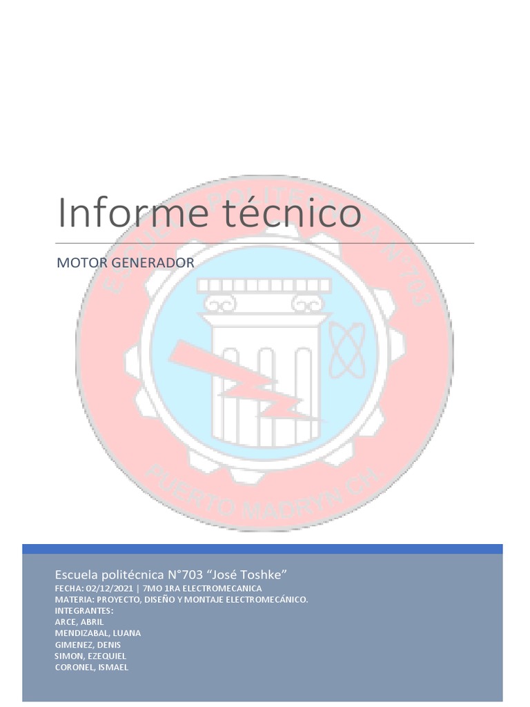 Informe Tecnico 7mo 1ra | PDF | Bienes manufacturados | Vehículos