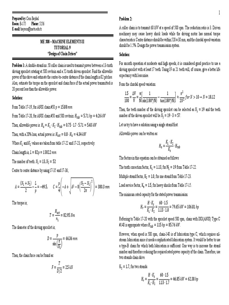 9 - Design of Chain Drives | PDF | Machines | Mechanical Engineering