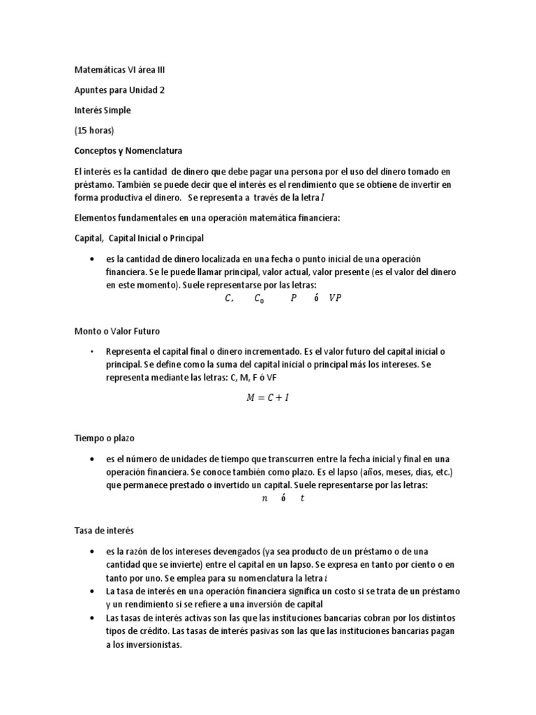 Guía de Interés Simple en Finanzas | PDF | Interés | Economía política