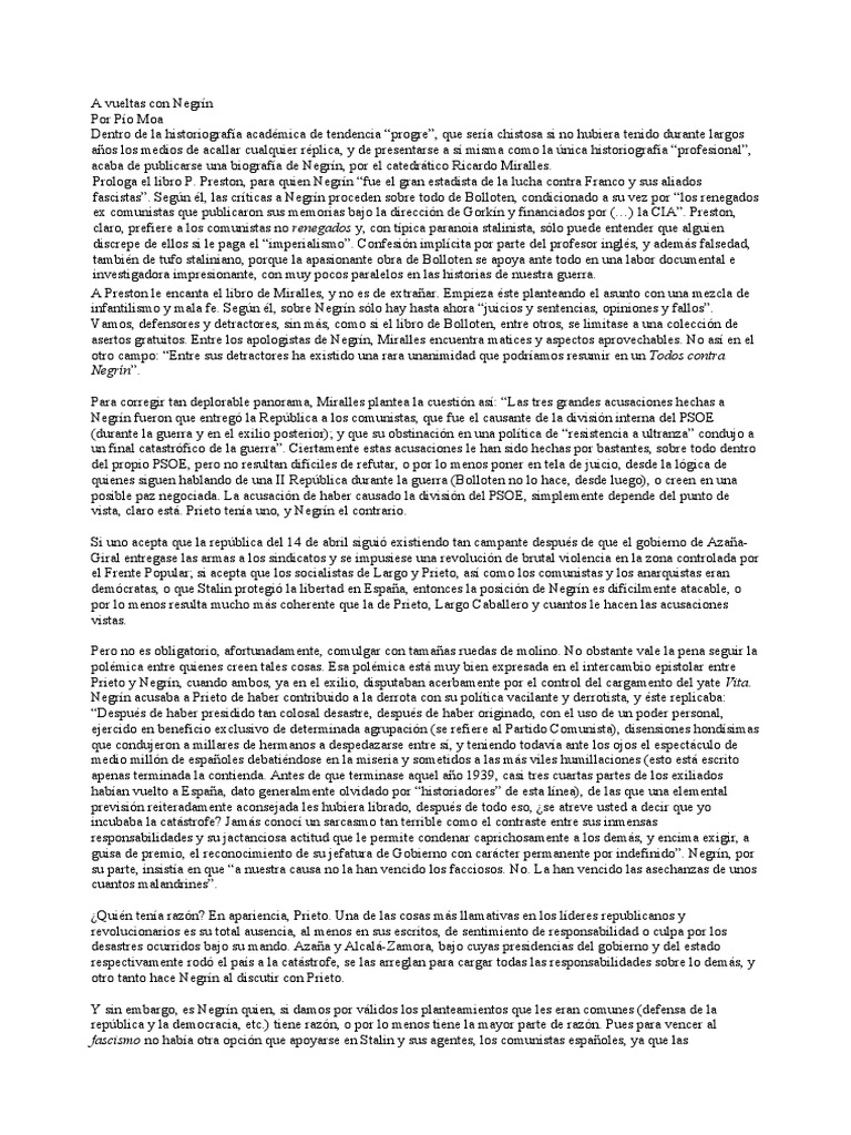 A Vueltas Con Negrín | PDF | Comunismo