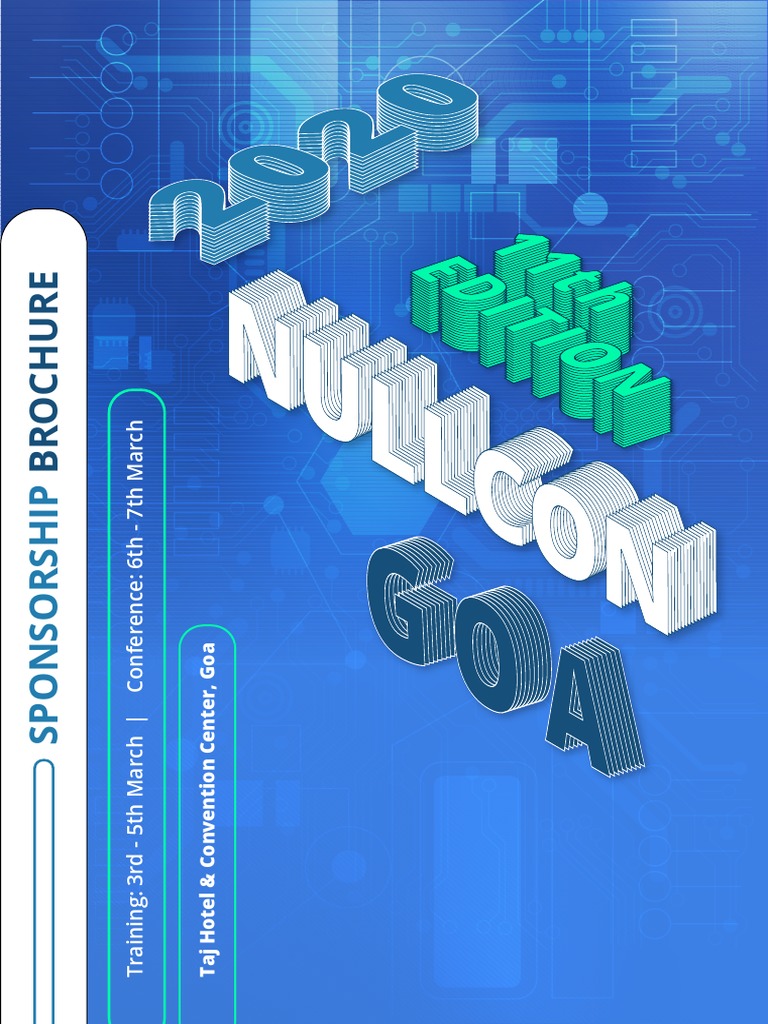 Nullcon 2020 Sponsorship Brochure | PDF | Sponsor (Commercial) | Advertising
