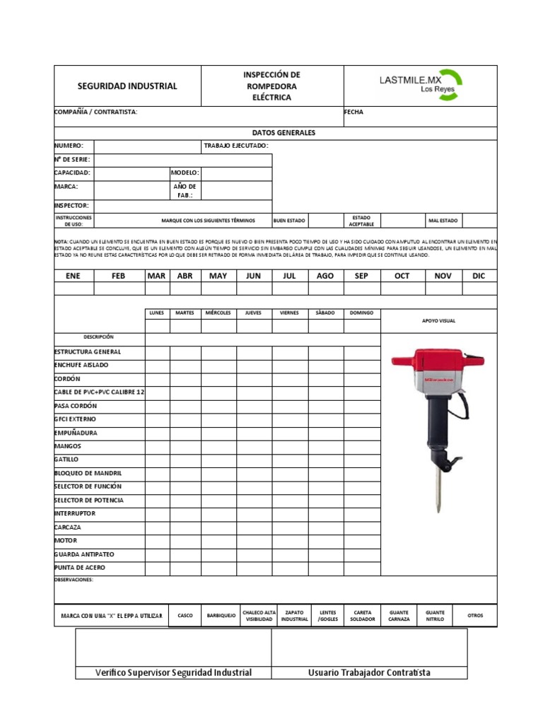 Inspección de Rompedora Eléctrica | PDF | Bienes manufacturados