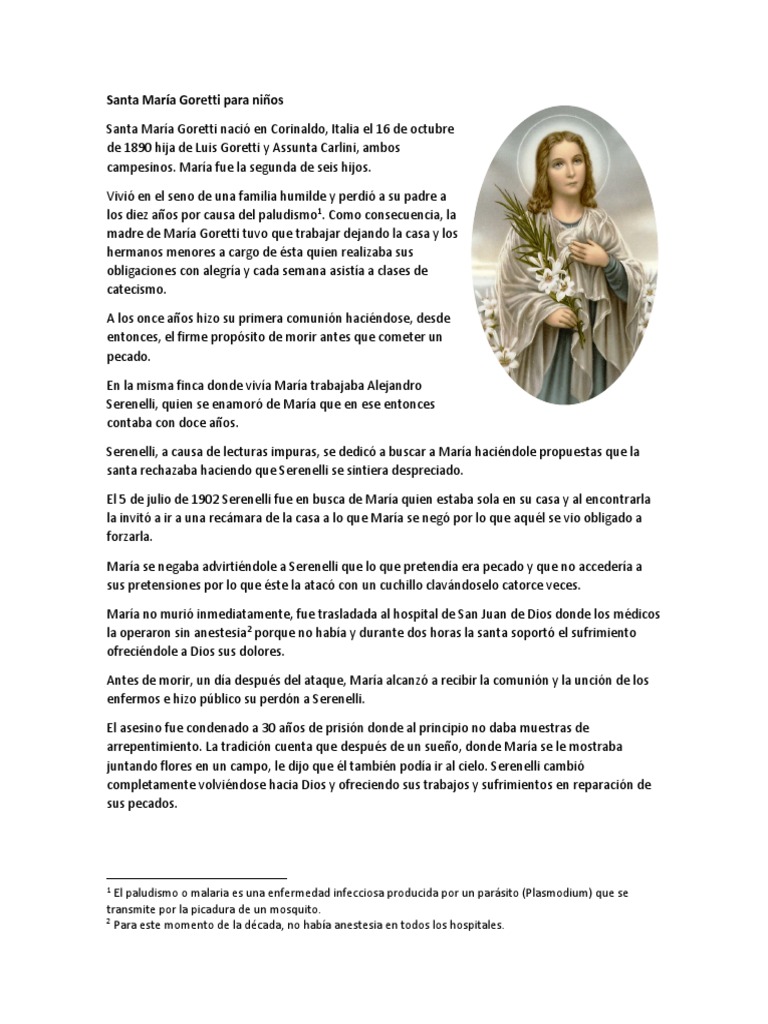 Santa María Goretti para Niños | PDF