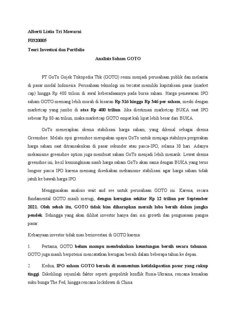 Alberti Listia Tri Mawarni - F0320005 - Tugas Analisis | PDF | Hukum