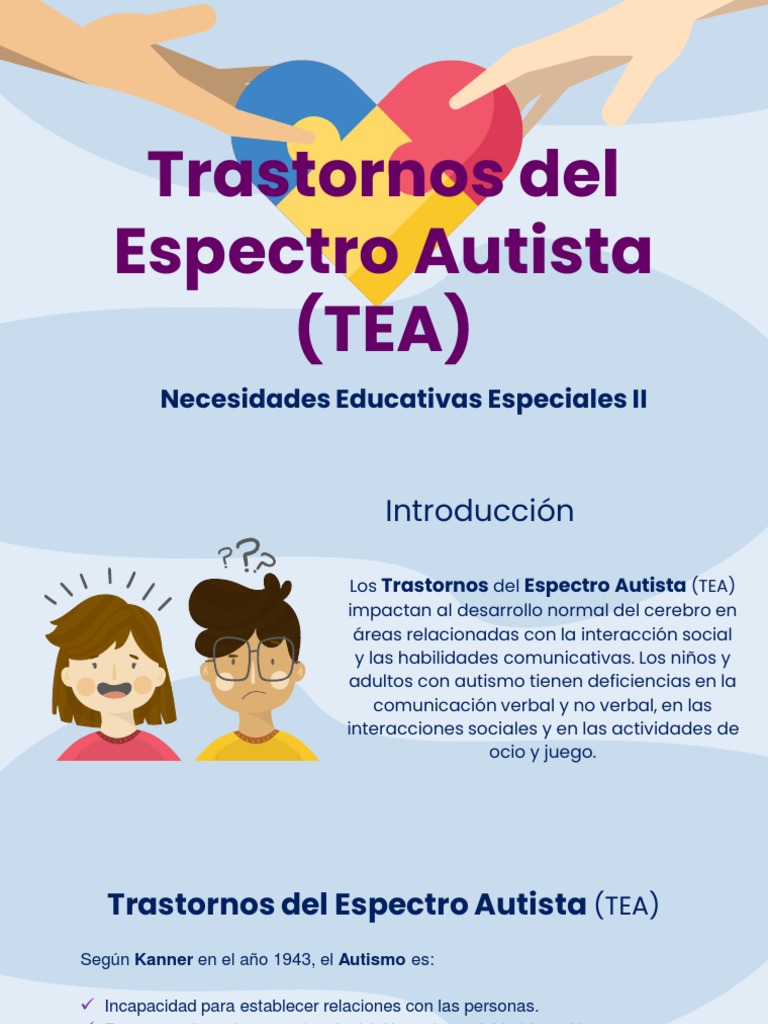 Trastornos Del Espectro Autista (TEA) : Necesidades Educativas ...