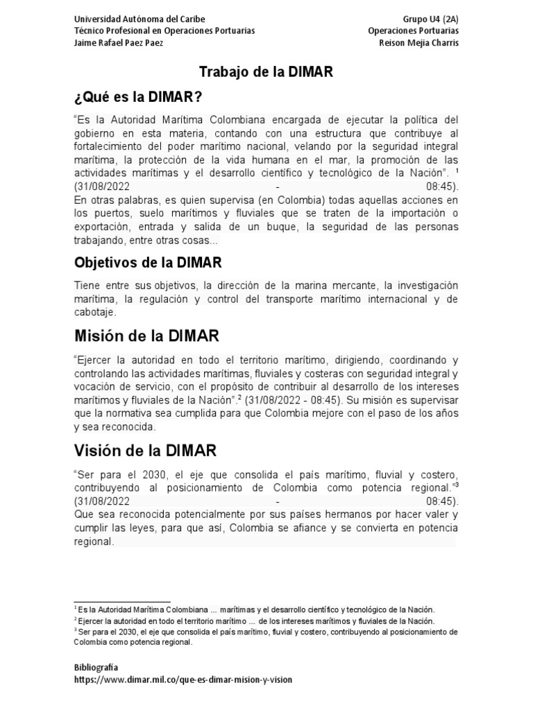 Trabajo de La DIMAR | PDF | Colombia