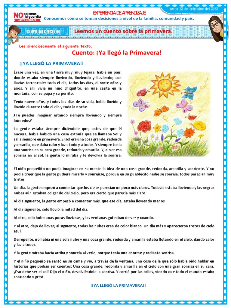LEEMOS JUNTOS Leemos Un Cuento Sobre La Primavera. | PDF