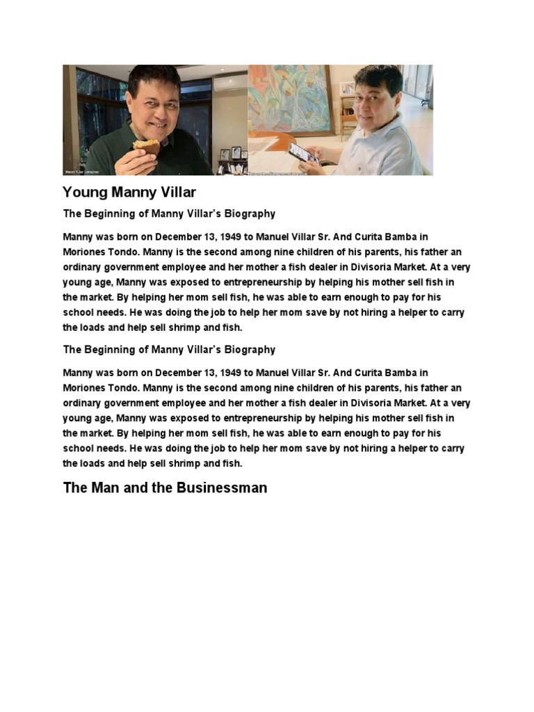 Young Manny Villar | PDF | Economies | Business