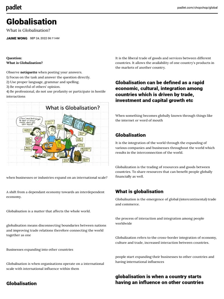 What Is Globalisation - Padlet | Download Free PDF | Globalization | Economies