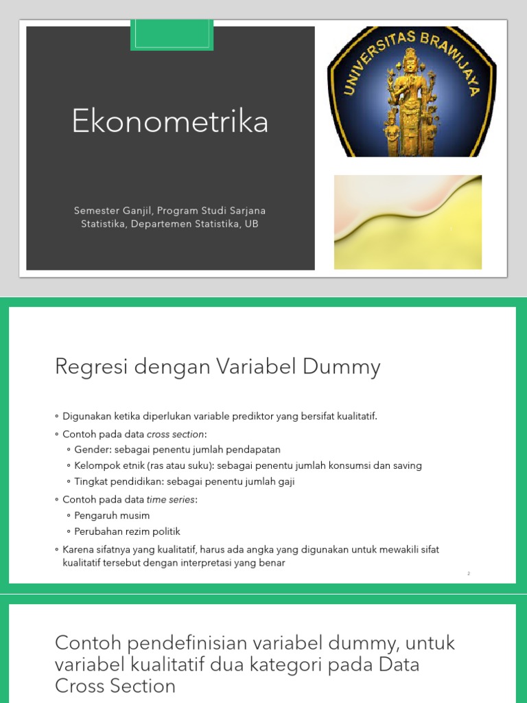 Penggunaan Variabel Dummy dalam Regresi | PDF
