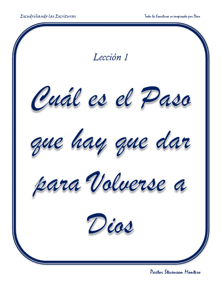 Cual Paso Hay Que Dar para Volverse A Dios | PDF | Pecado | Biblia