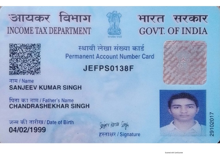 Pan Card Sanjeev 02-26-2022 10.13 | PDF
