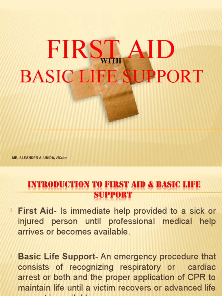First Aid and Basic Life Support and Water Safety - PPT 1 | PDF | First ...