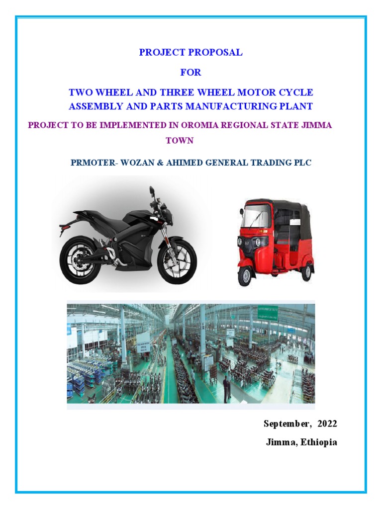 Project Proposal For Two and Three Wheel Motercycle and Parts | PDF | Economic Growth | Taxes
