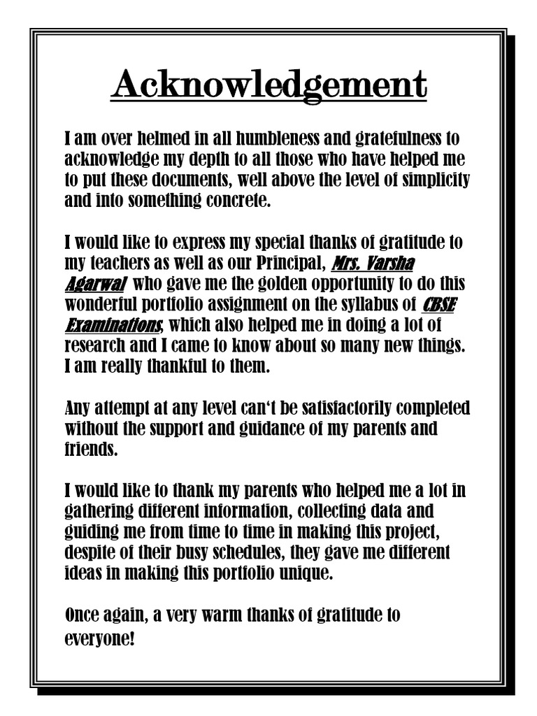 Acknowledgement | PDF | Career & Growth | Self-Improvement