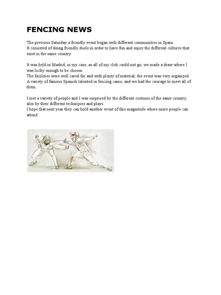 Friendly Fencing Event in Madrid | PDF | Social Science | Travel