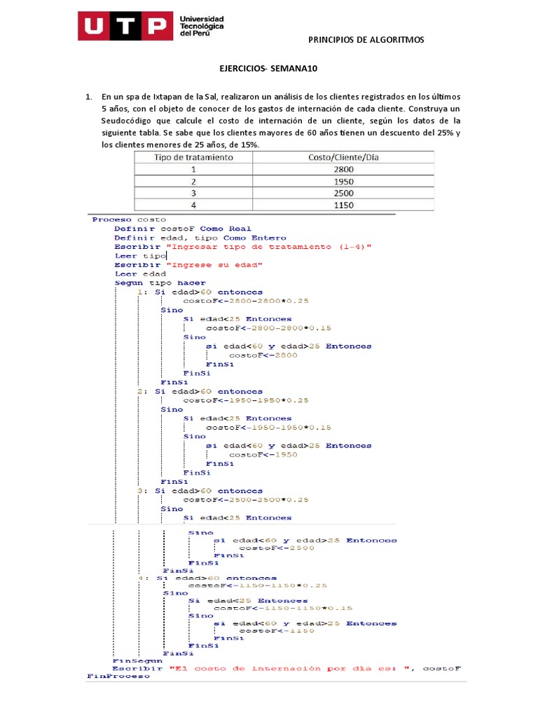 Algoritmos 10 Tarea | PDF