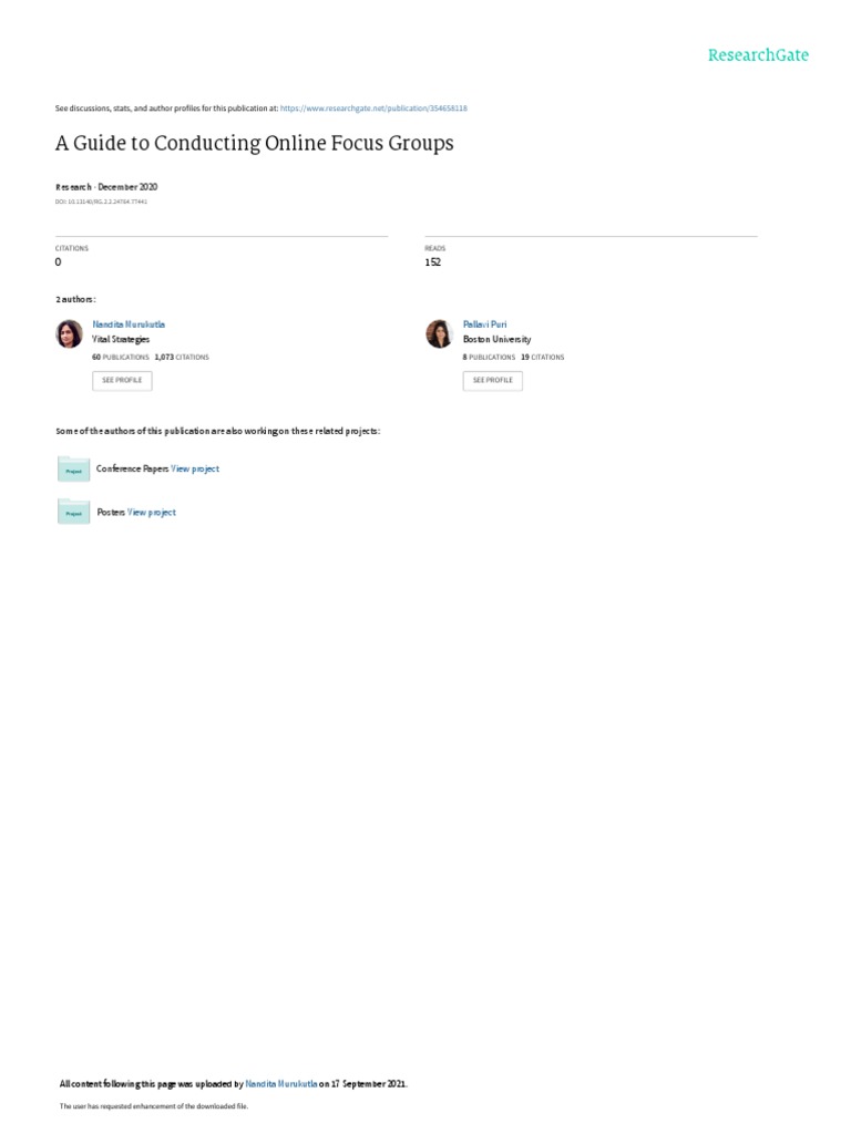 A Guide To Conducting Online Focus Groups | PDF | Focus Group ...