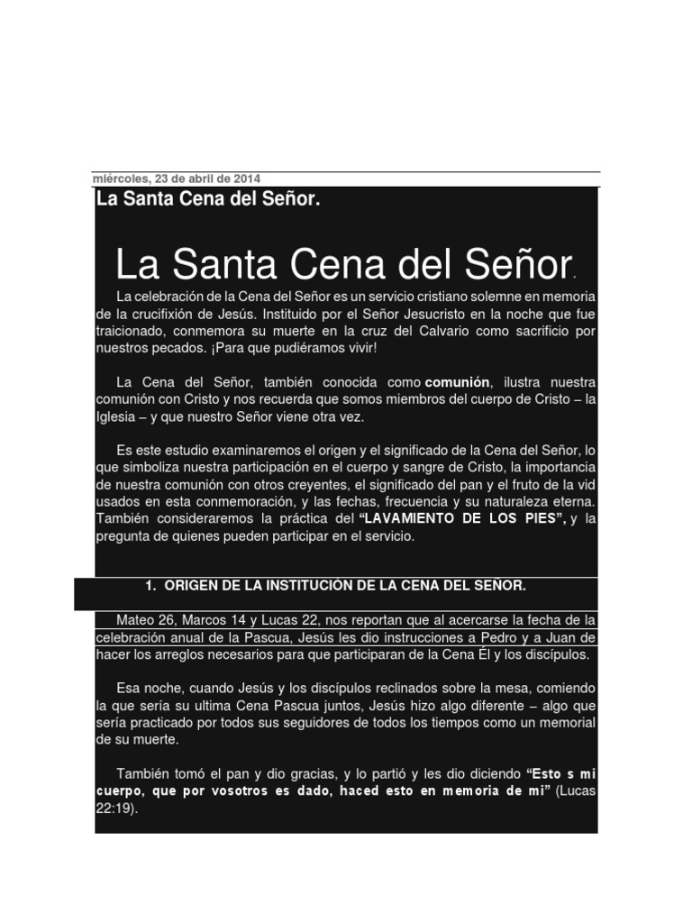 Iglesia de Dios | PDF | eucaristía | Última cena