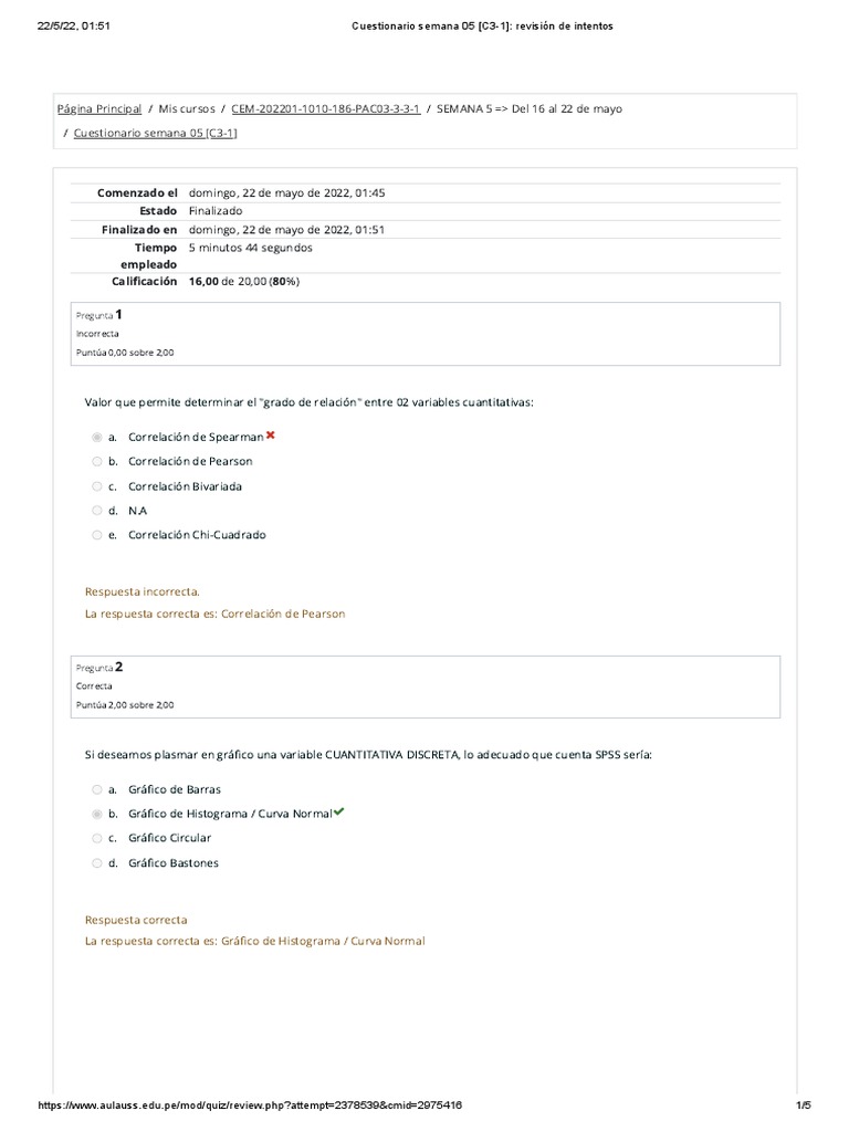 Cuestionario Semana 05 (C3-1) - Revisión de Intentos4 | PDF ...
