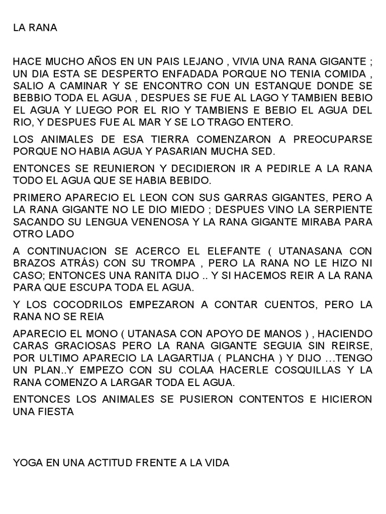 Cuento La Rana | PDF