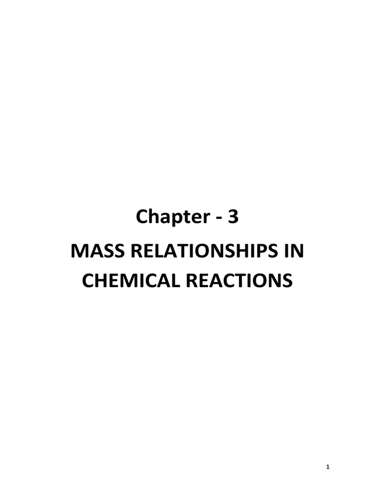 Chapter-3 - Mass Relationships in Chemical Reactions | PDF | Mole (Unit ...