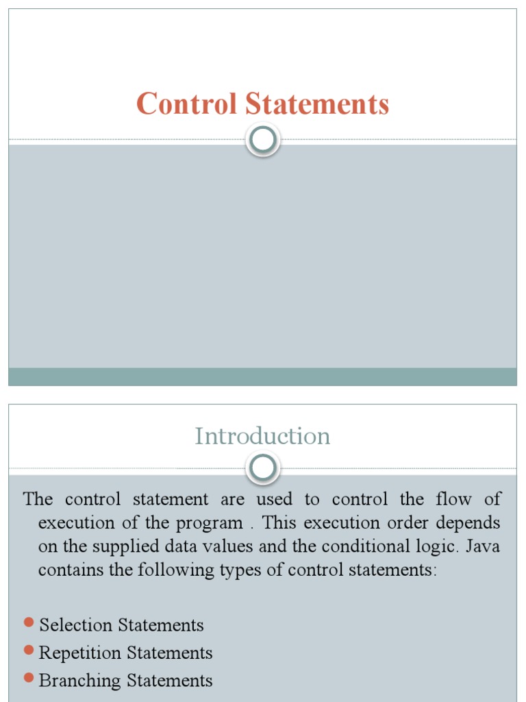 LectureA.3 - Control Stat | PDF | Control Flow | Computer Engineering