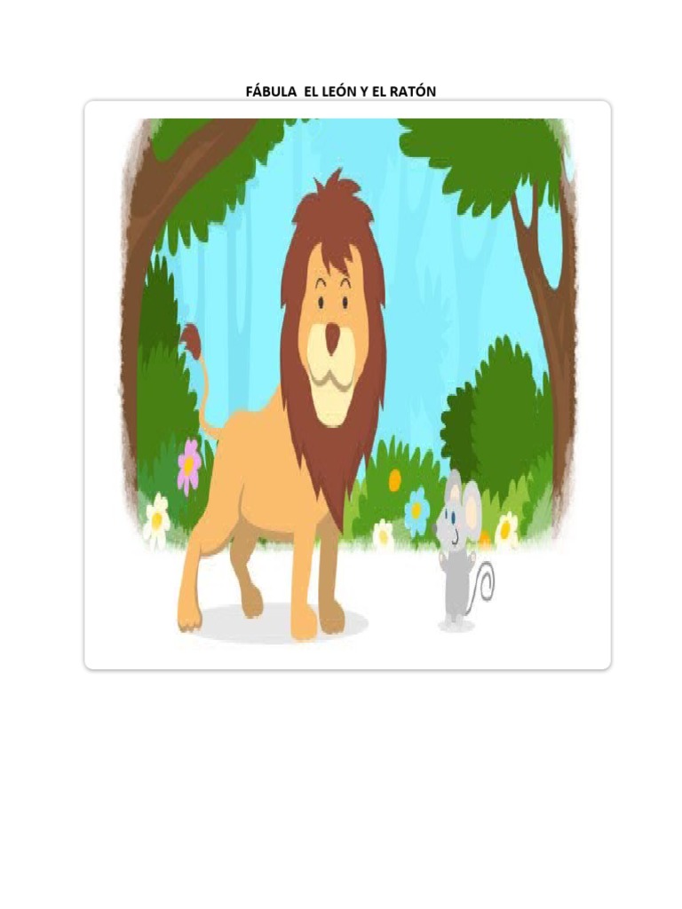 Fábula: El León y el Ratón | PDF | Libros para adolescentes