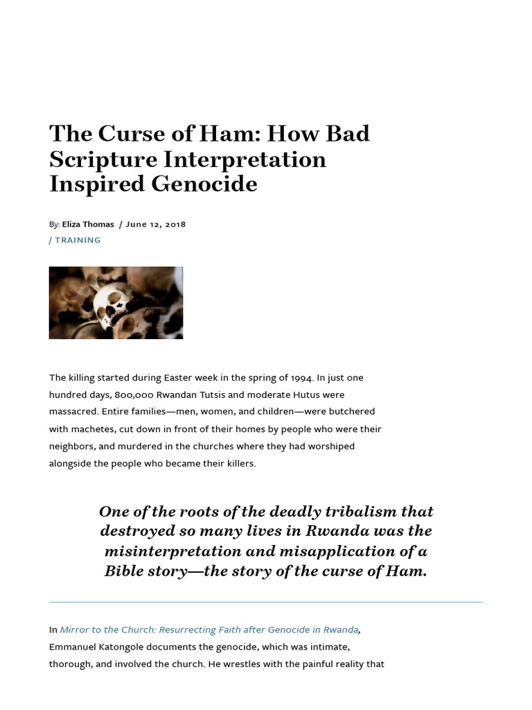 The Curse of Ham - How Bad Scripture Interpretation Inspired Geno | PDF ...