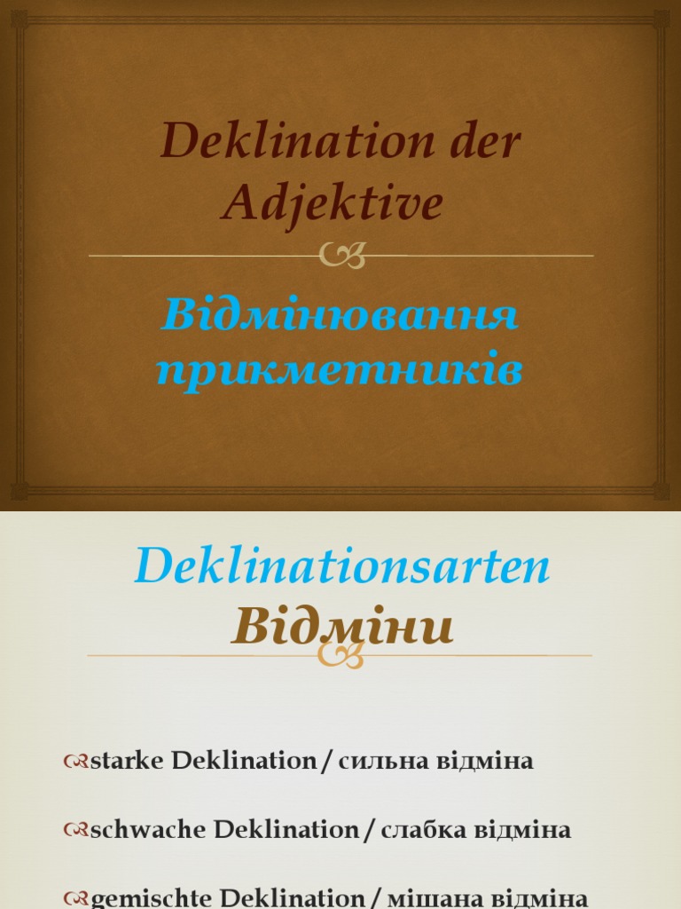 Deklination Der Adjektive | PDF