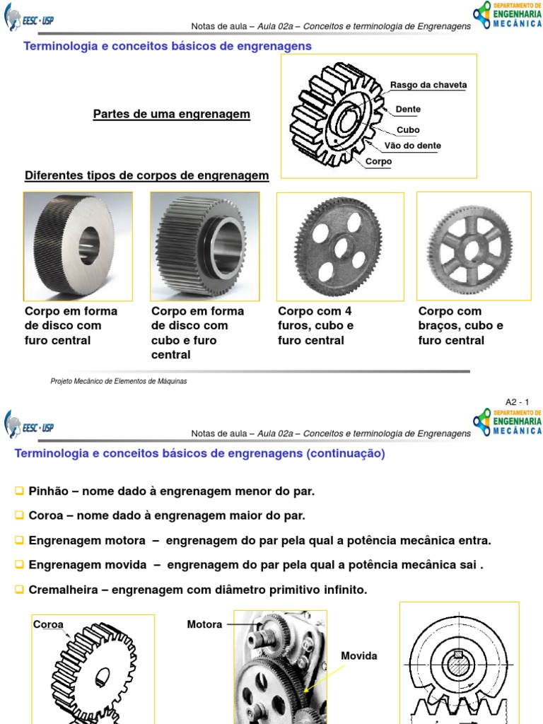 Aula 13 Engrenagens | PDF | Engenharia Mecânica | Cinemática