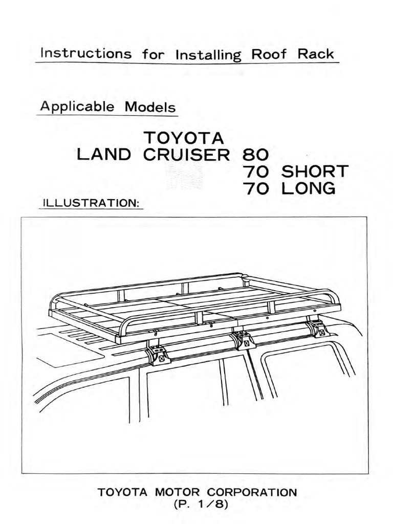 70 Series Roof Rack Instructions | PDF
