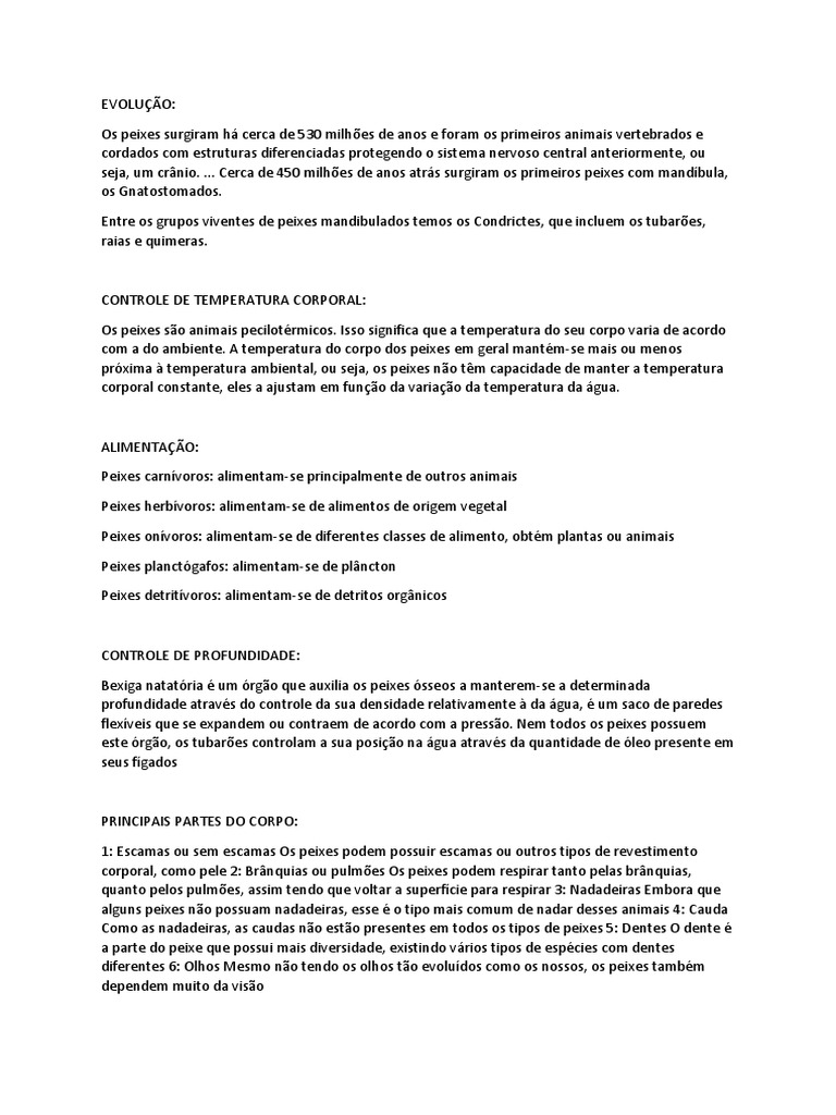 Características Gerais dos Peixes: Estrutura, Respiração, Alimentação e ...