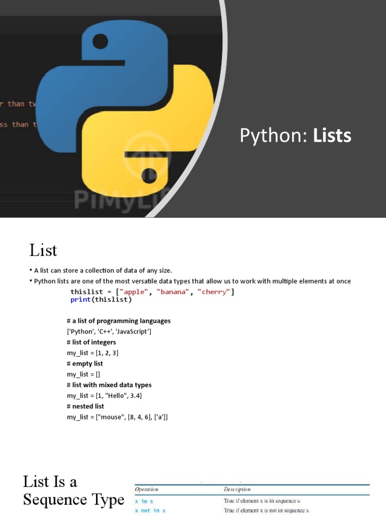 Python List Pdf Matrix Mathematics Python Programming Language 0784
