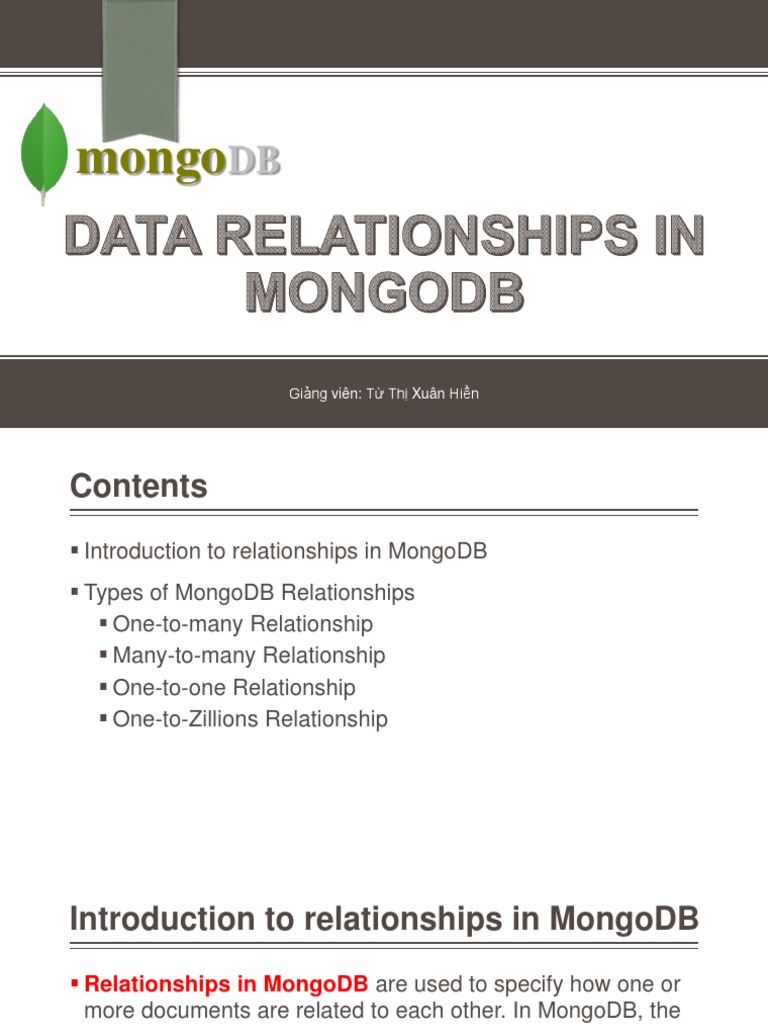 3 - Relationships in Data | PDF | Mongo Db | Information Retrieval