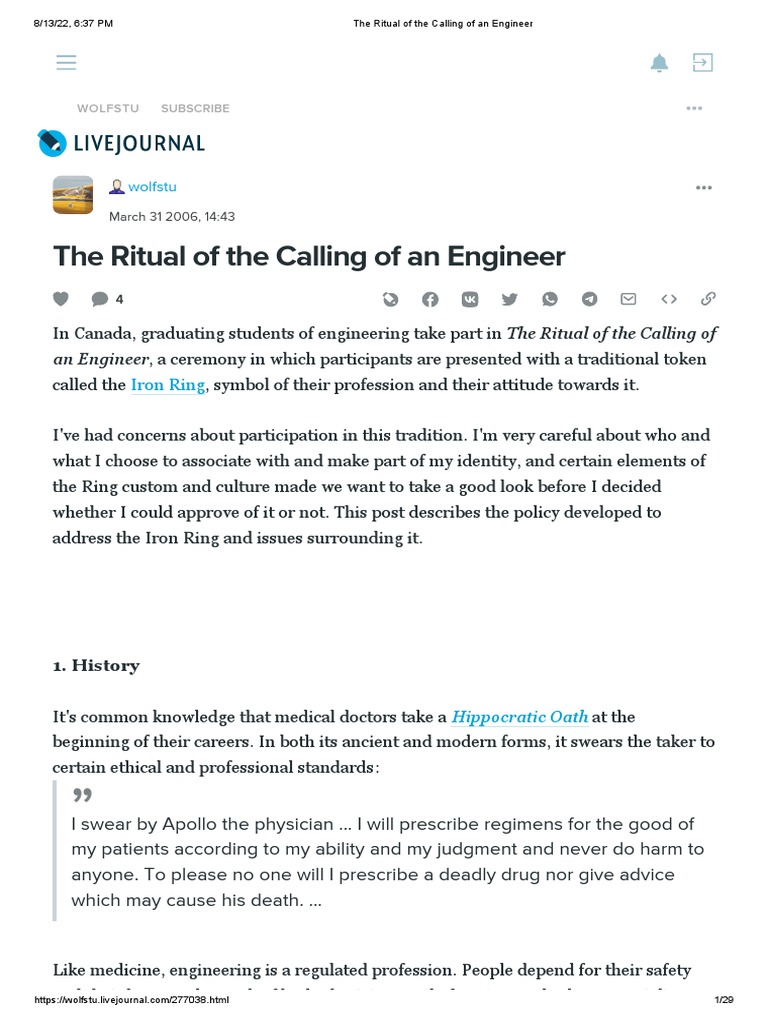 The Ritual of The Calling of An Engineer | PDF | Physician | Apocrypha