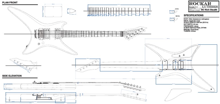 BC Rich Stealth Guitar Specifications | PDF | Necked Lutes | String ...