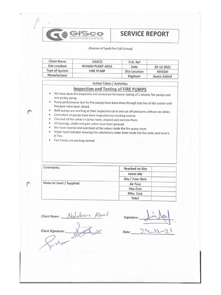 Service Report | PDF