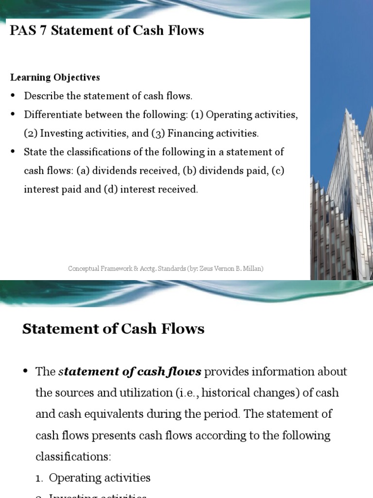 CFAS - Lec. 5 PAS 7, PAS8, PAS10 | PDF | Cash Flow Statement | Fair Value