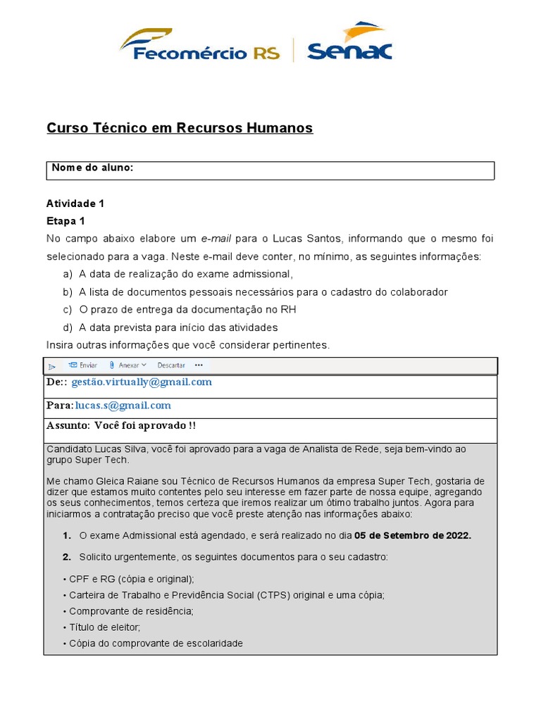 Atividade1 Uc04 | PDF | Gestão de recursos humanos