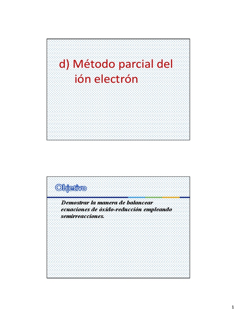 Balance Metodo Ión - Electrón | PDF | Redox | Ciencias fisicas